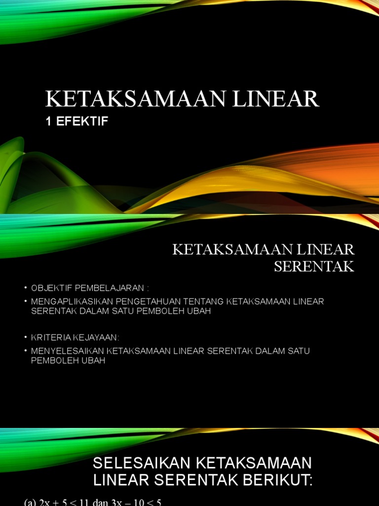 Ketaksamaan Linear SERENTAK | PDF