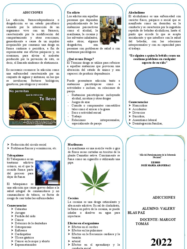 ADICCIONES Triptico | Descargar gratis PDF | La dependencia de ... ADICCIONES Triptico | Descargar gratis PDF | La dependencia de ...