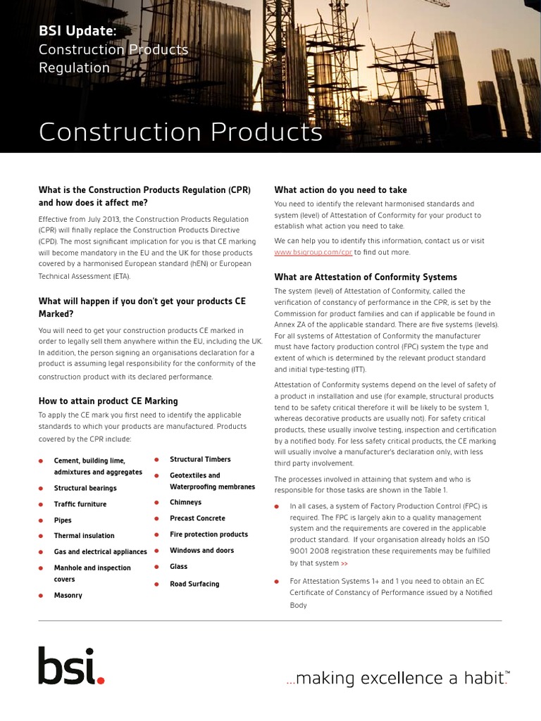 BSI-Construction-Products-Factsheet-IN-EN | PDF | Economic Sectors