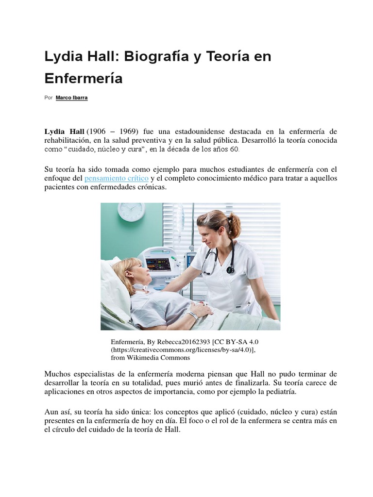 Lydia Hall | PDF | Enfermería | Hospital