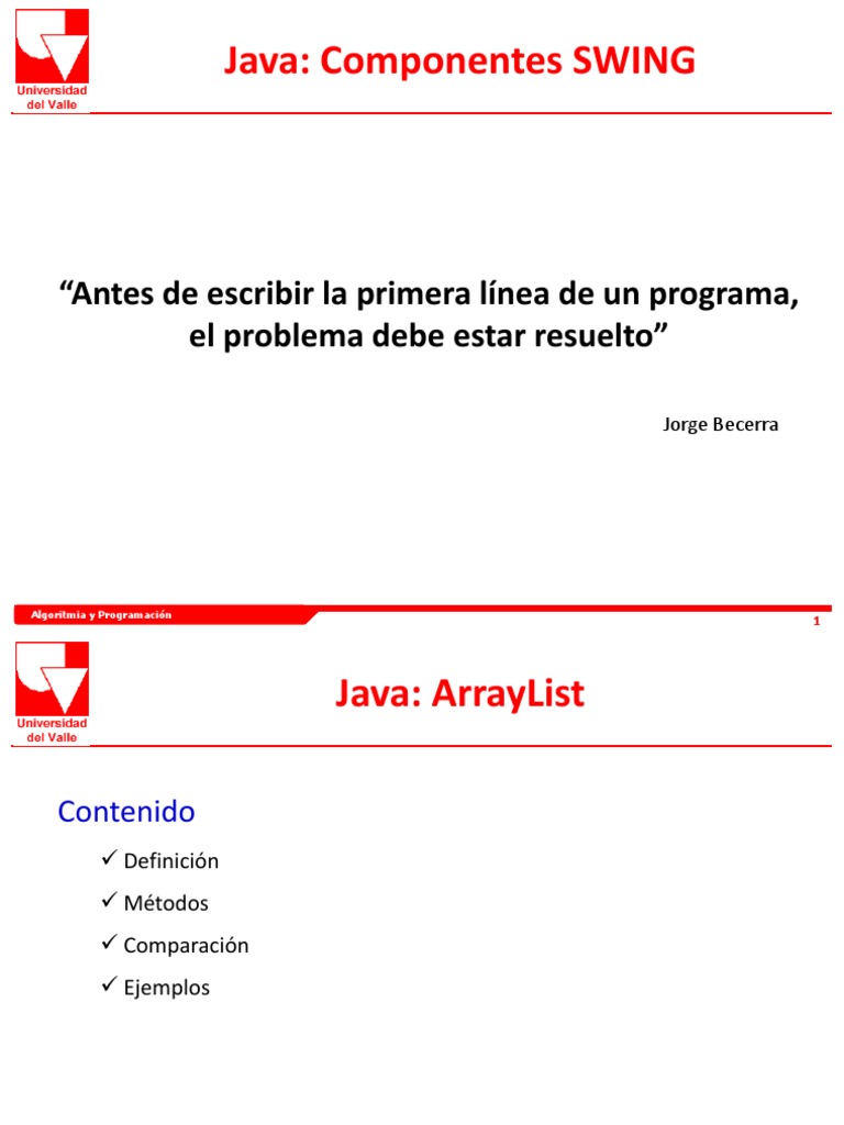 Array List Java | PDF | Java (lenguaje de programación) | Programación de computadoras