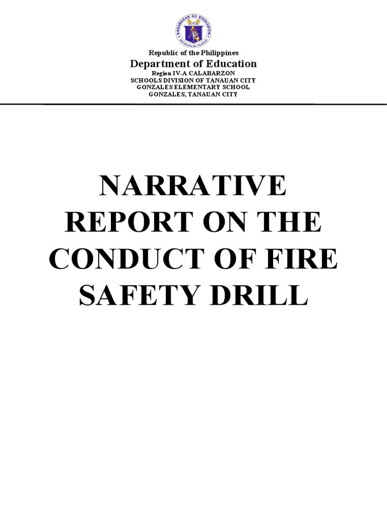 Narrative Report On The Conduct of Fire Safety Drill | PDF | Fires ...