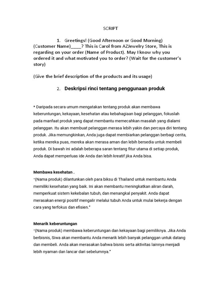 Sales Call Script Tagalog and Enlish | PDF