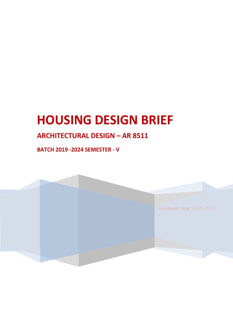 Housing Design Brief - SemV | PDF | Infrastructure | Transport