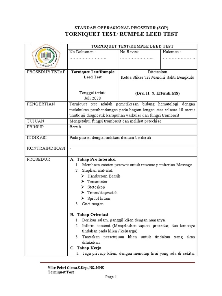 SOP Uji Terniquet | PDF