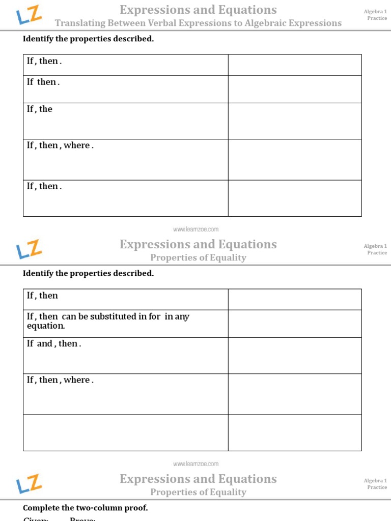 Translating Between Verbal Expressions To Algebraic Expressions | PDF ...