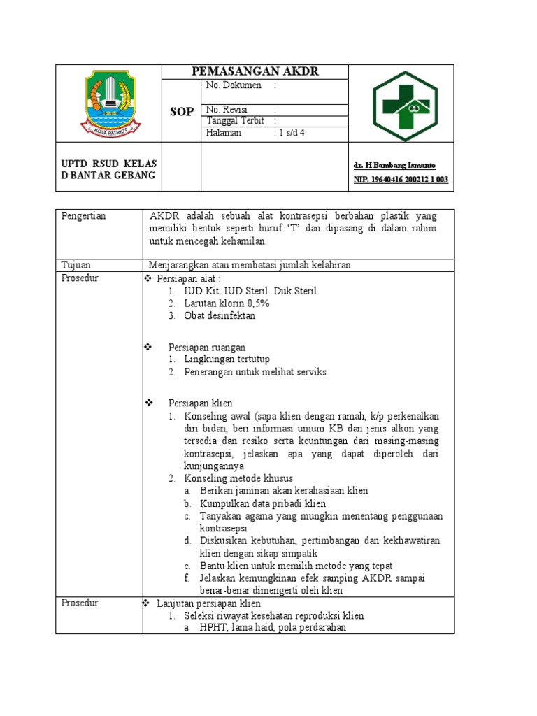 Panduan Pemasangan AKDR yang Aman | PDF | Pengembangan Diri | Sains ...