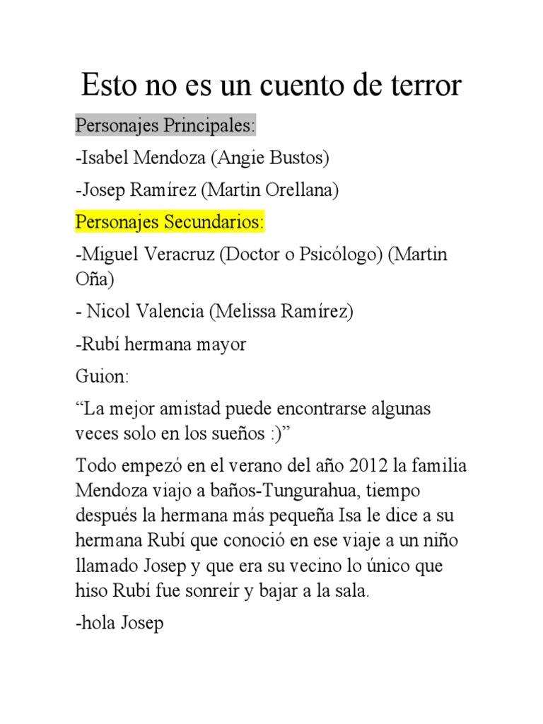 Cuento de terror: La realidad de Nicol | PDF | Arte | Novela negra, policíaca y suspenso