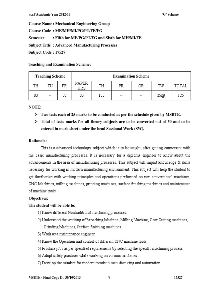 Advanced Manufacturing Processes | PDF | Machining | Machines