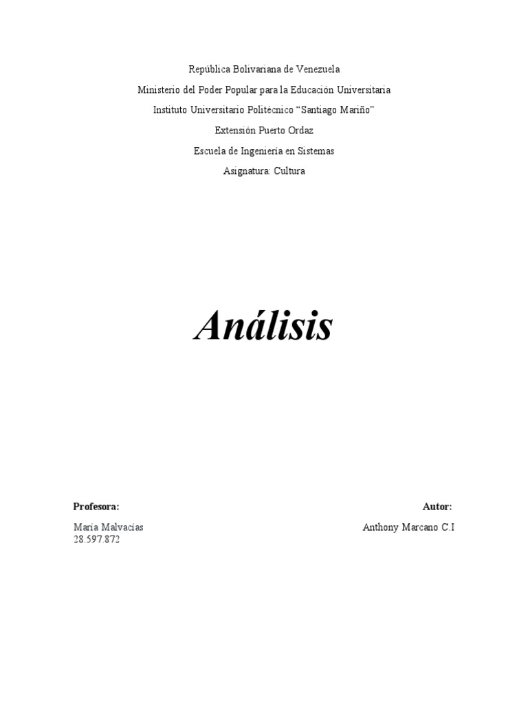 Analisis Anthony Marcano | PDF