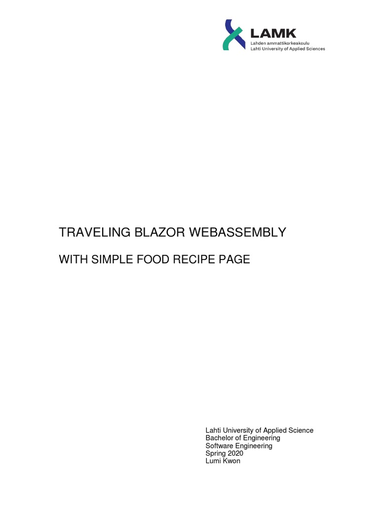 Traveling Blazor Webassembly: With Simple Food Recipe Page | PDF | Web Application | Java Script