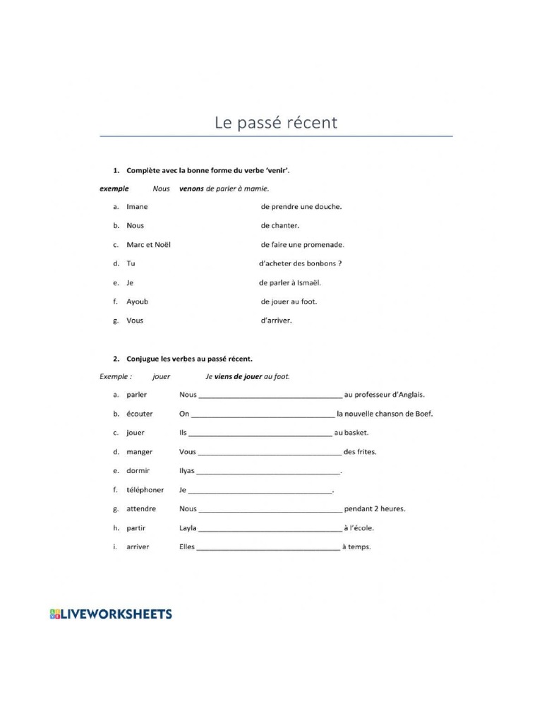 Passe Recent | PDF