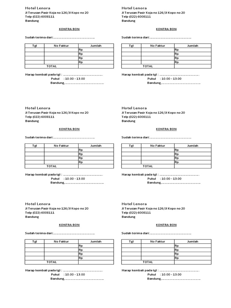 Hotel Lenora Bandung: Info Kontak dan Alamat | PDF