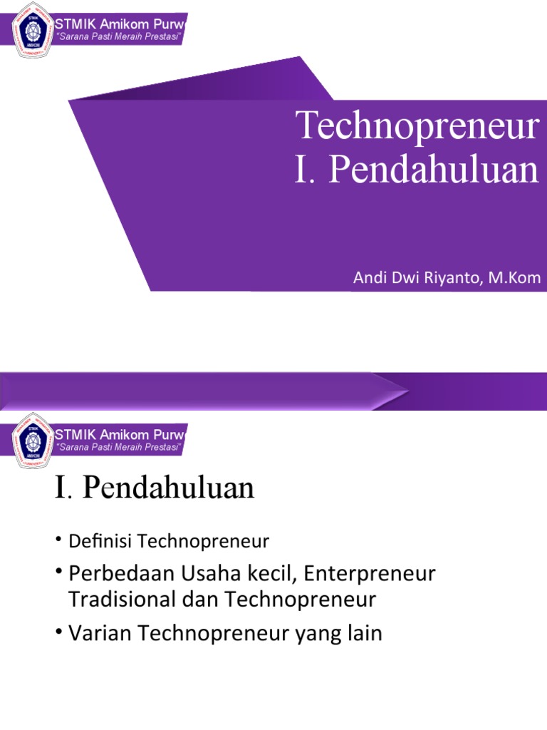 Technopreneur 1 Pendahuluan | PDF