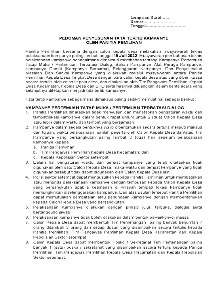 Pedoman Penyusunan Tatib Kampanye | PDF | Ilmu Sosial