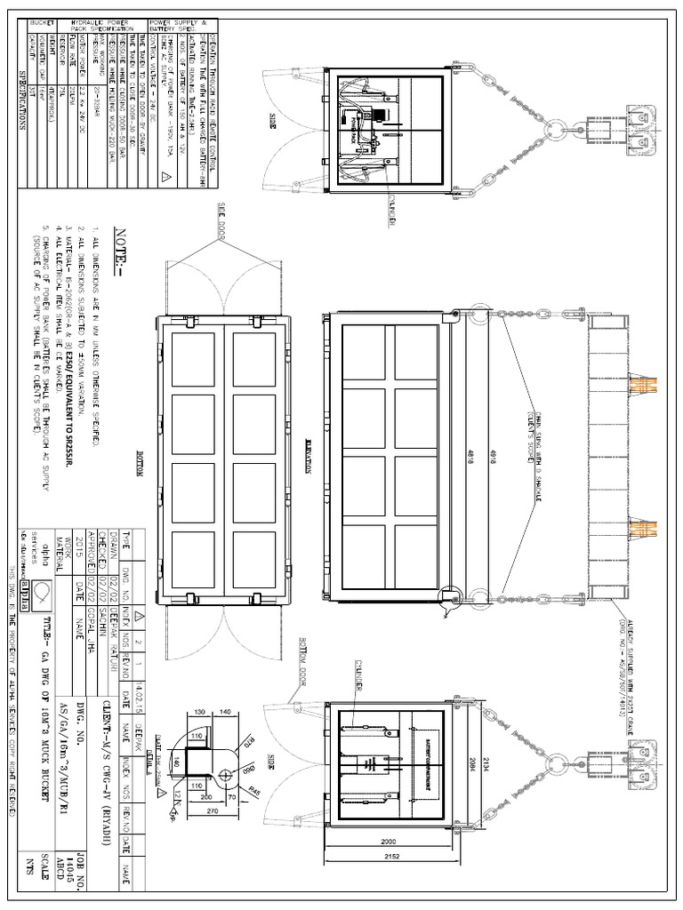 Ga Drawing of Muck Bucket 16 m^3 | PDF