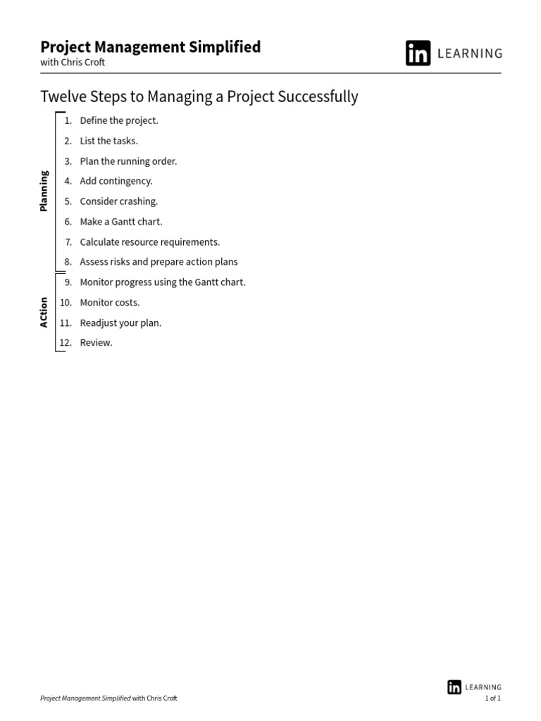 Twelve Steps To Managing A Project Successfully | PDF