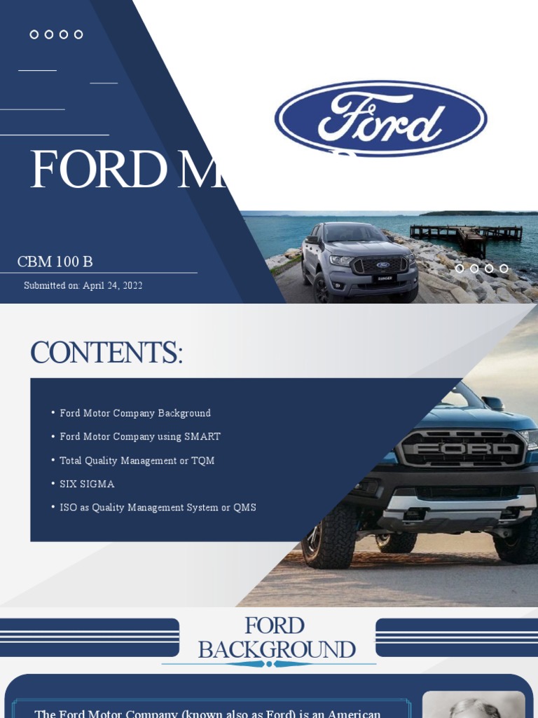 Ford Motor Company Presentation Pdf Quality Management Quality