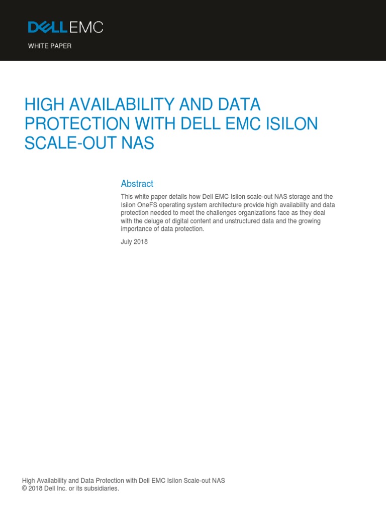 High Availability and Data Protection With Dell Emc Isilon Scale-Out Nas | PDF | Computer Data ...