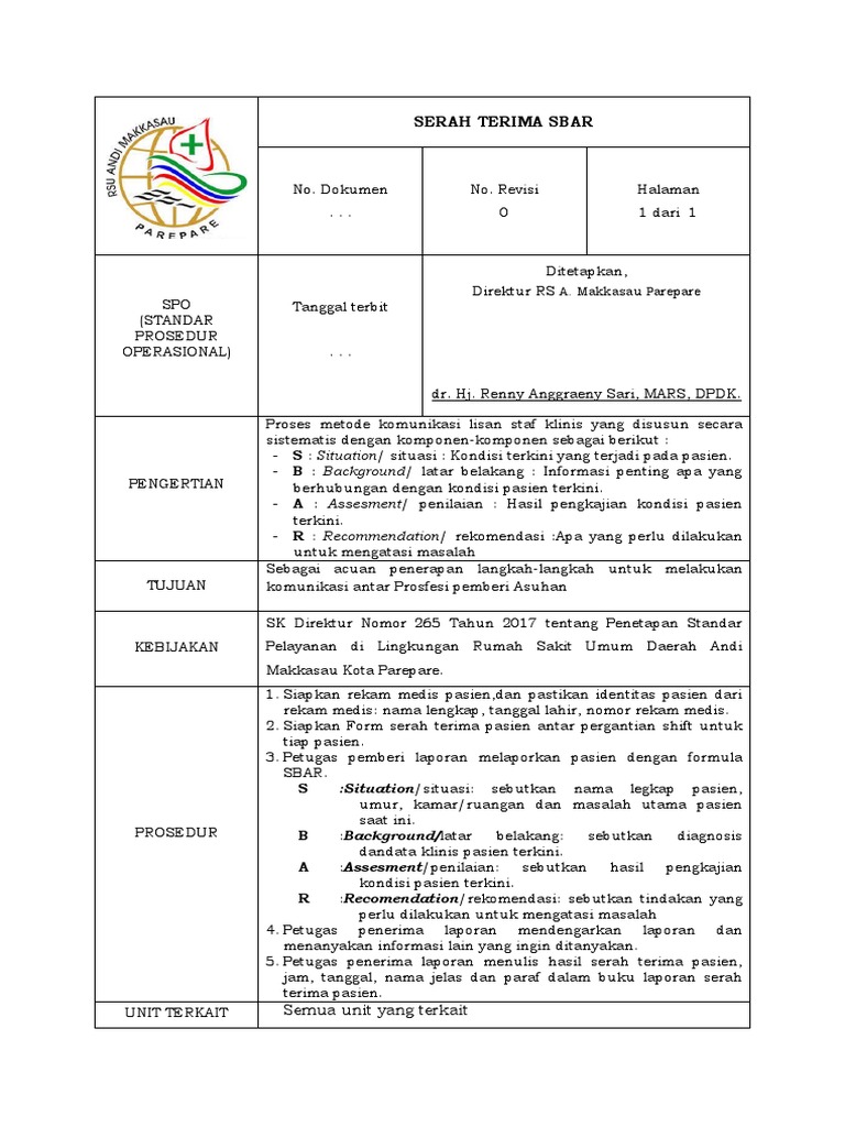 SPO Komunikasi SBAR | PDF