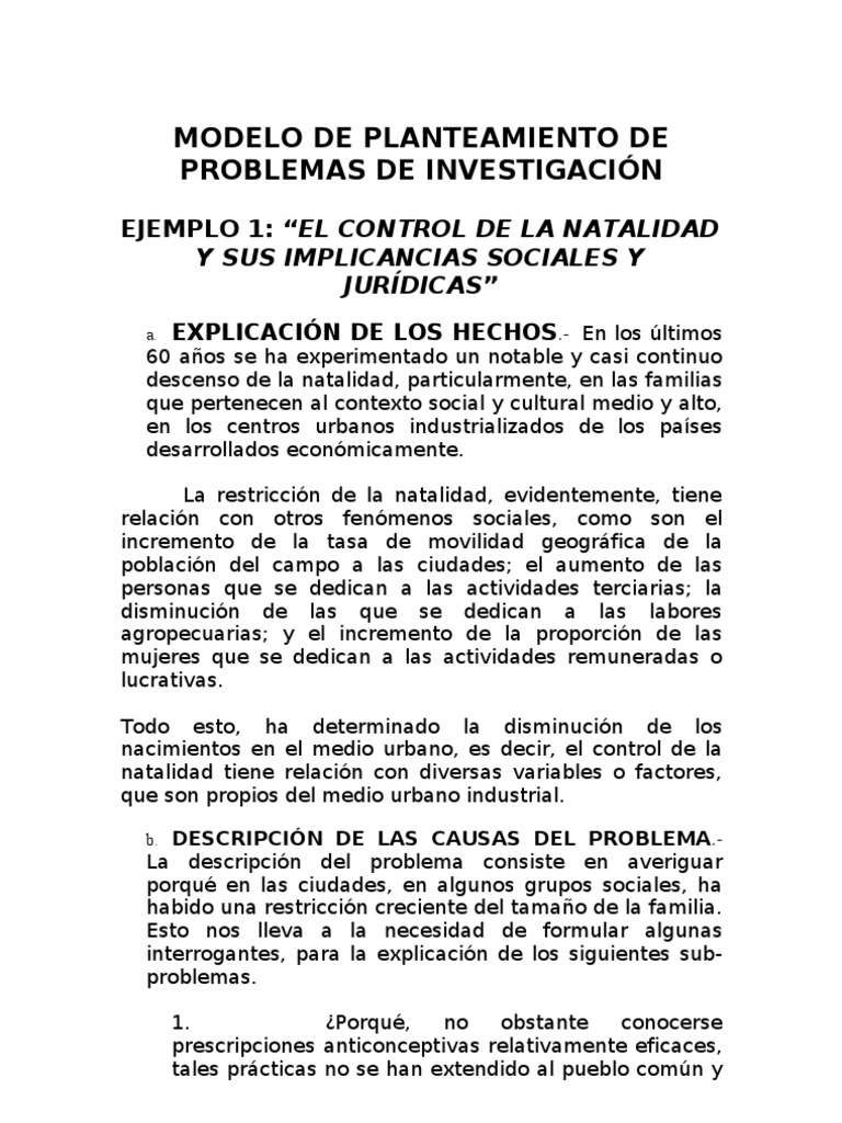 Modelo Planteamiento Del Prob Jurídico | PDF | Mujer | Sociedad