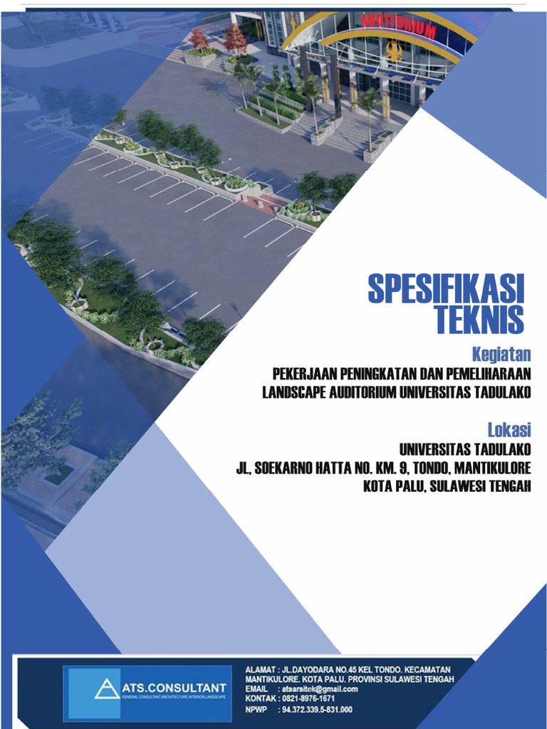 SPEKTEK Peningkatan Dan Pemeliharaan Landscape Auditorium Untad | PDF