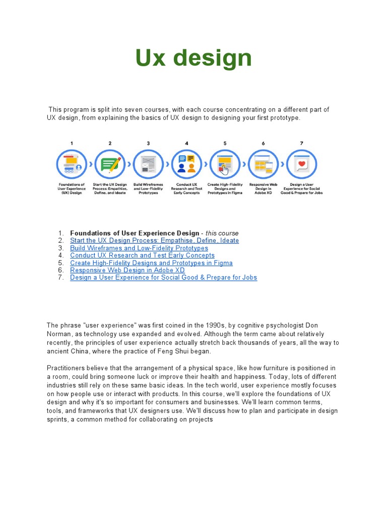 A comprehensive guide to learning user experience design through a ...