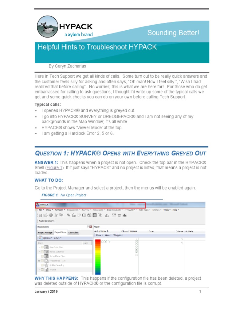 Sounding Better! Helpful Hints To Troubleshoot HYPACK: Q 1: Hypack® O E ...