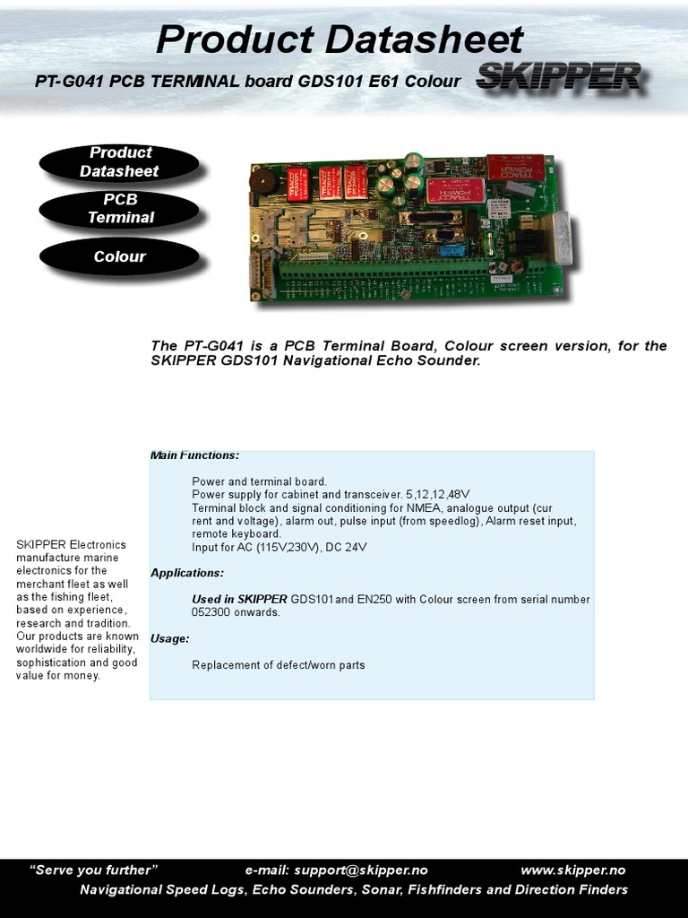 Replacement PCB Terminal Board Datasheet for SKIPPER GDS101 ...