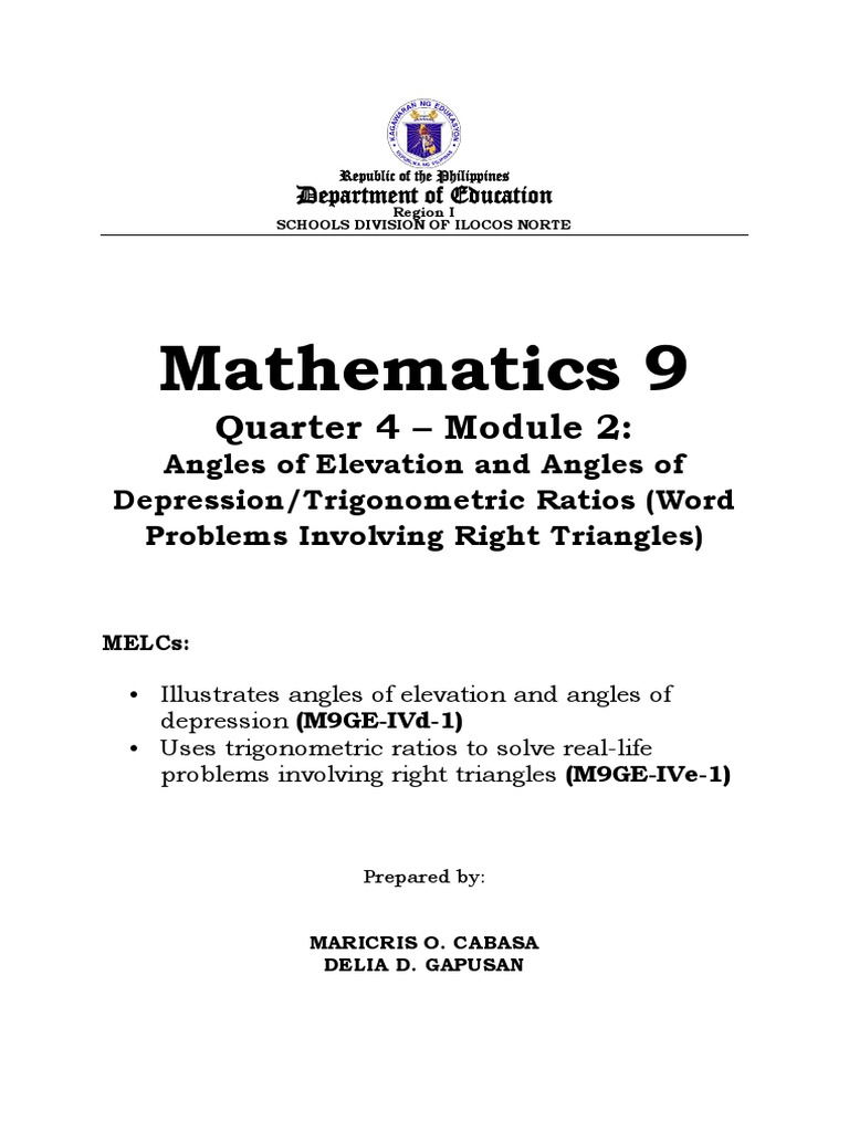 Mathematics 9: Quarter 4 - Module 2 | PDF