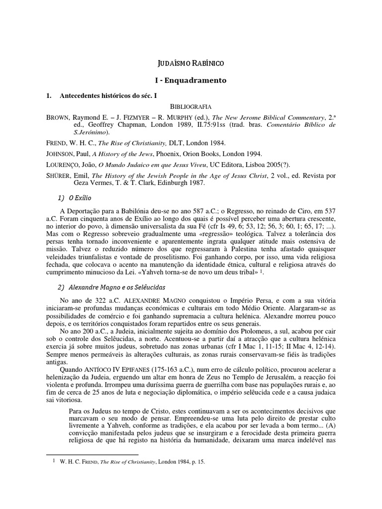 Judaísmo Rabínico | PDF | Herodes. o Grande | Samaritanos