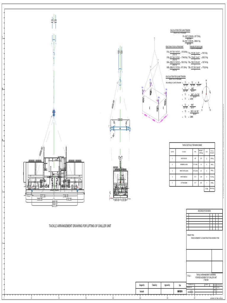Sling Tension Calculation for Chiller Lift | PDF | Equipment ...