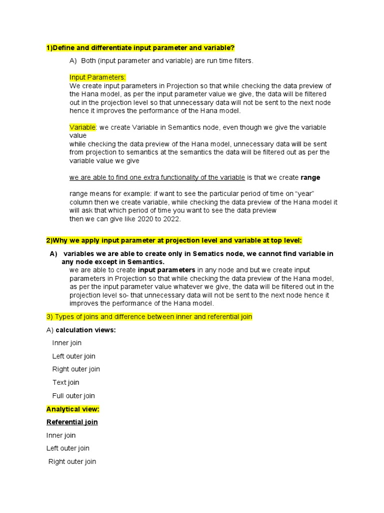 Interview Questions | PDF | Table (Database) | Parameter (Computer ...