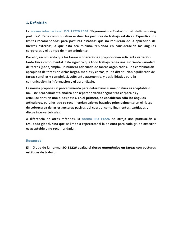 Formación ISO 11226 | PDF | Factores humanos y ergonomía | Codo