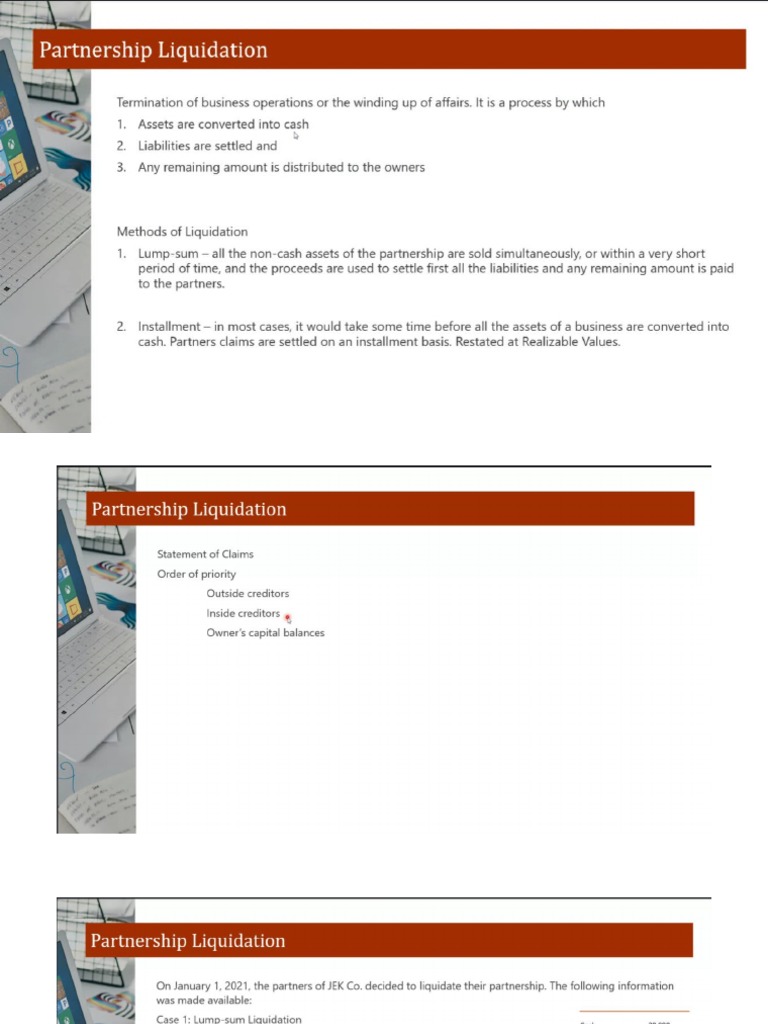 Partnership Liquidation (Powerpoint) | PDF