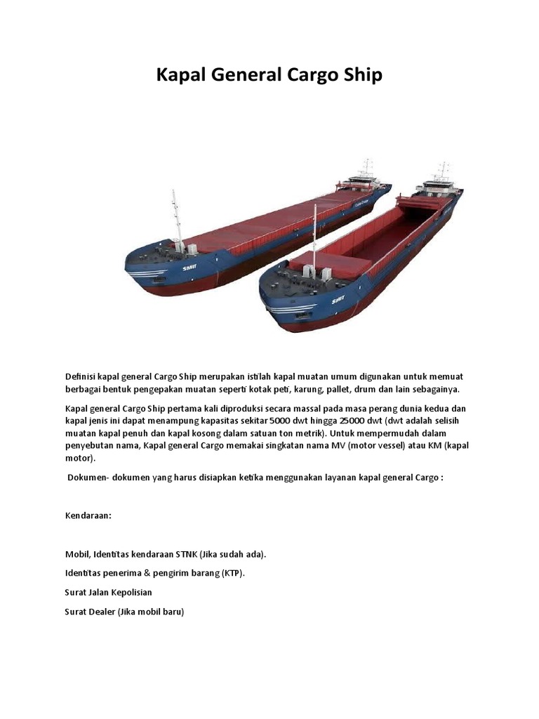 Panduan Kapal General Cargo Ship | PDF | Perjalanan | Dewasa Muda