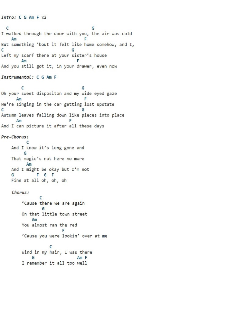 All Too Well by Taylor Swift | PDF