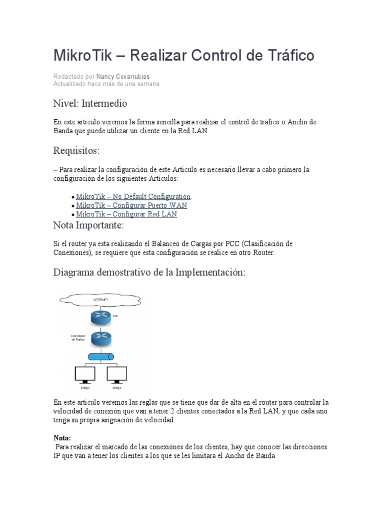 MikroTik Queue Tree | PDF | Enrutador (Computación) | Red de área amplia