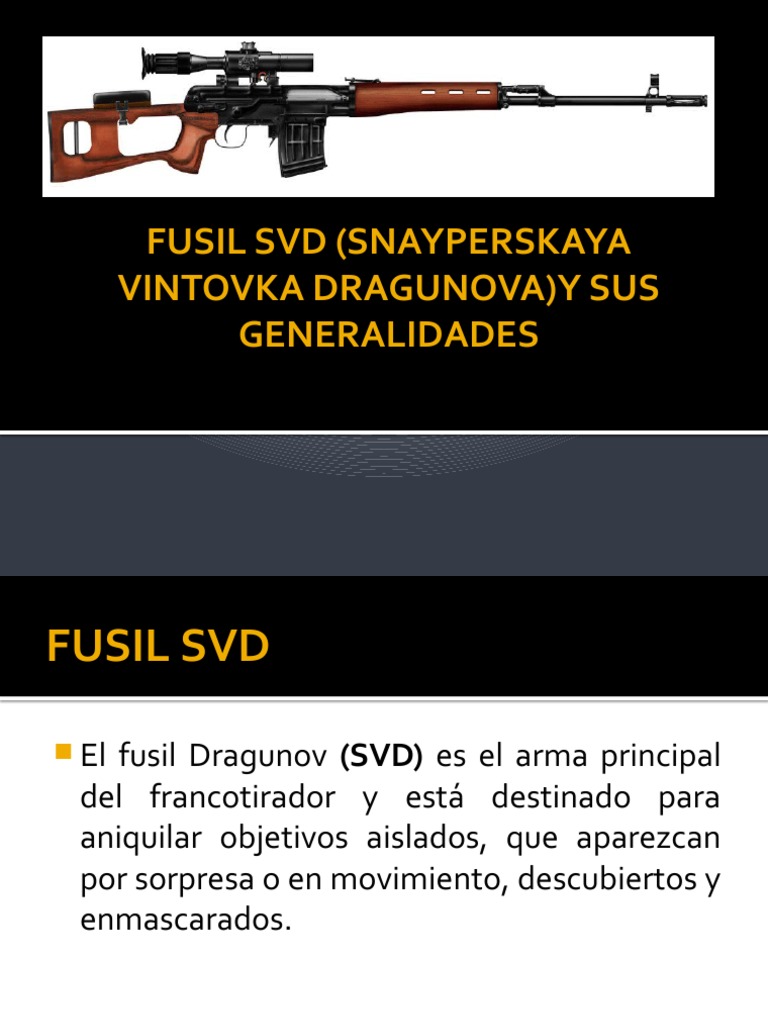 SVD Snayperskaya Vintovka Dragunova | PDF | Rifle | Armas de fuego