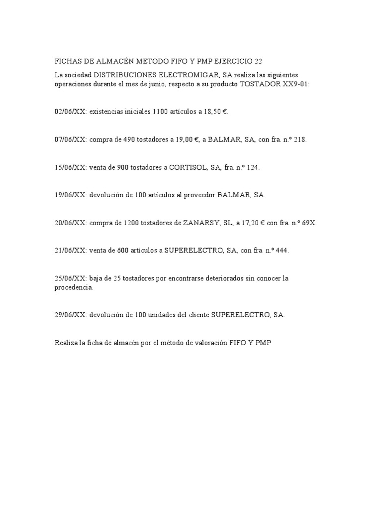 Gestión de Inventario: FIFO y PMP | PDF | Finanzas y dinero