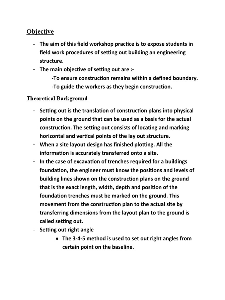 Objective: The 3-4-5 Method Is Used To Set Out Right Angles From | PDF ...