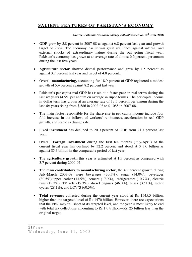 Pakistan's Developing Economy: An Overview of Key Economic Indicators ...