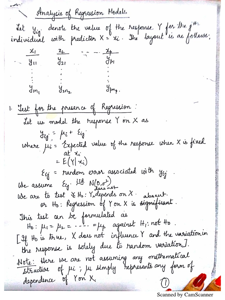 Analysis of Regression Models | PDF