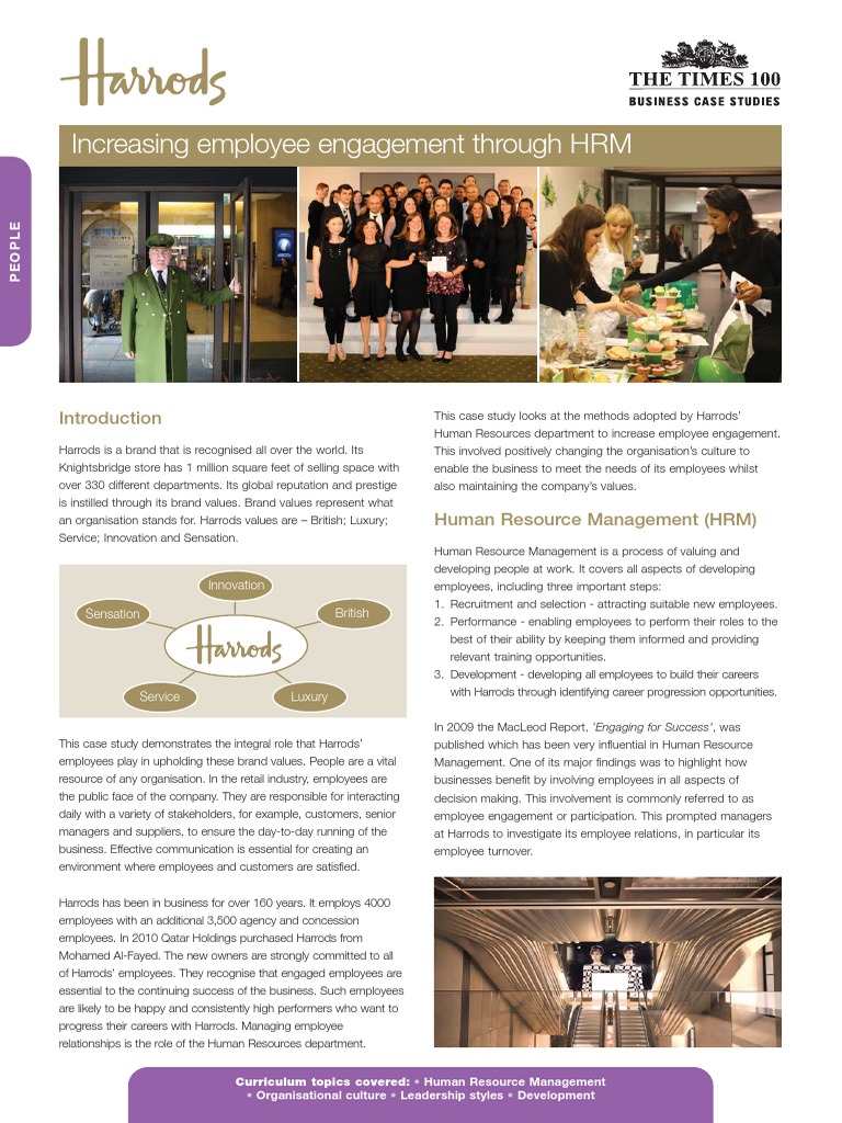 Harrods Case Study | PDF | Leadership | Employment