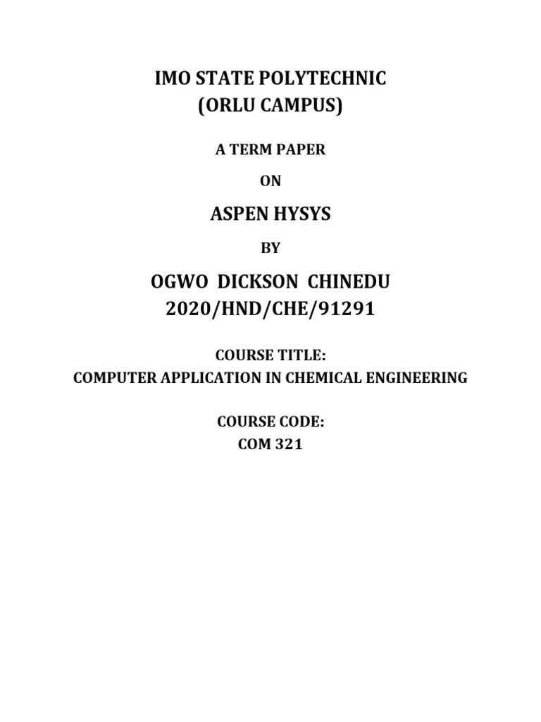 What Is Aspen Plus | PDF | Simulation | Equations