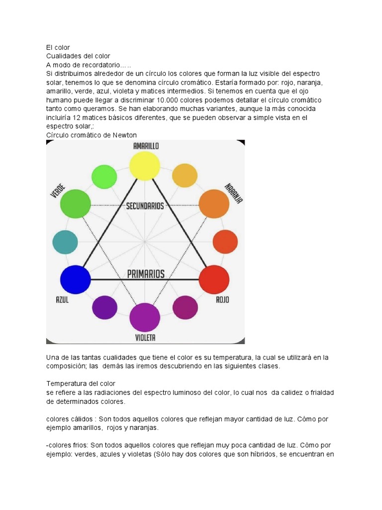 Cualidades del color | PDF | Color | Sentidos