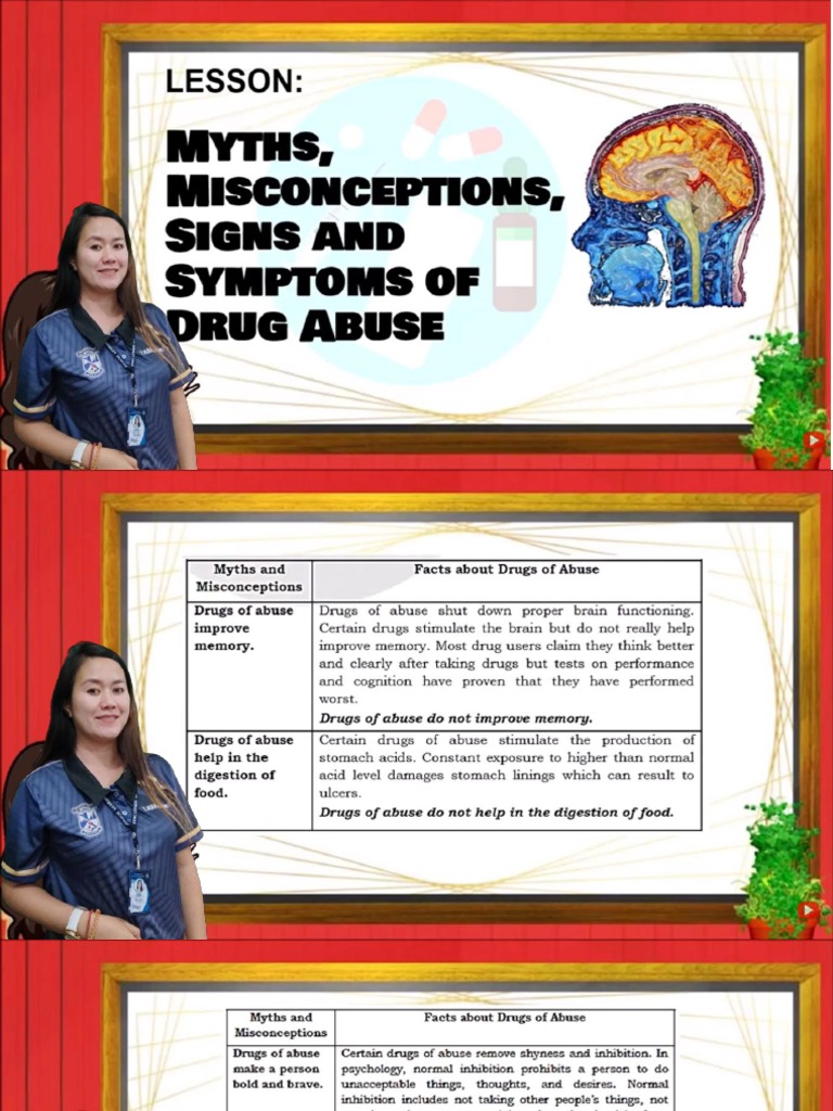 LESSON 4 Myths Misconceptions Signs and Symptoms of Drug Abuse | PDF