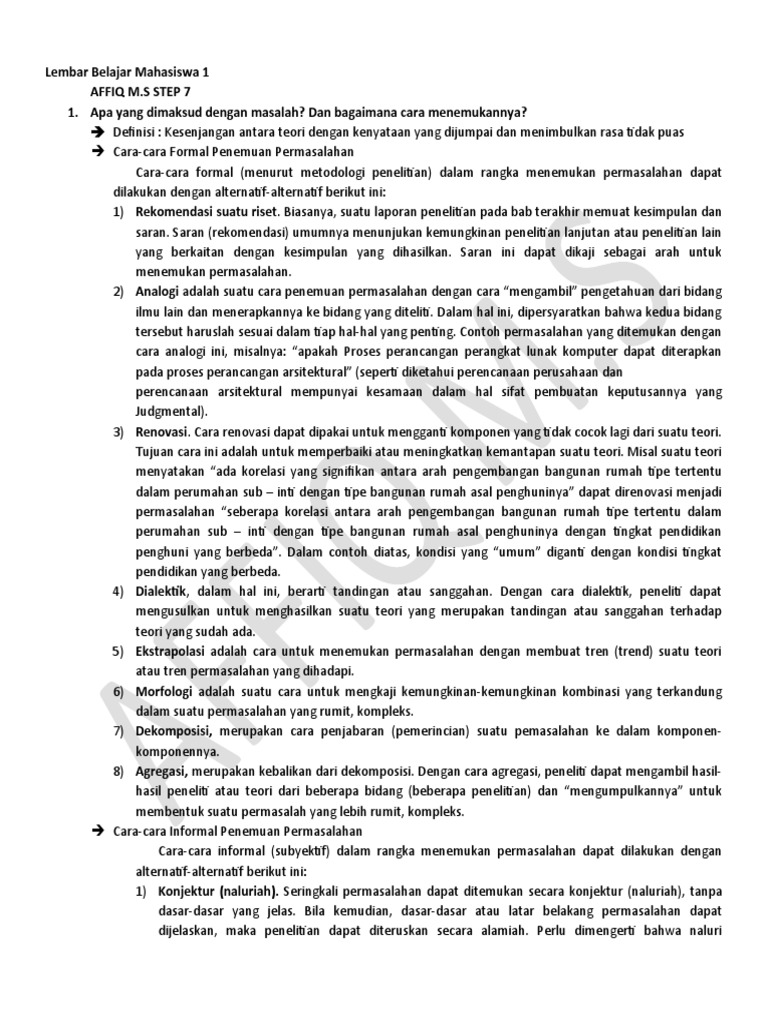 Affiq SGD MP LBM 1 | PDF