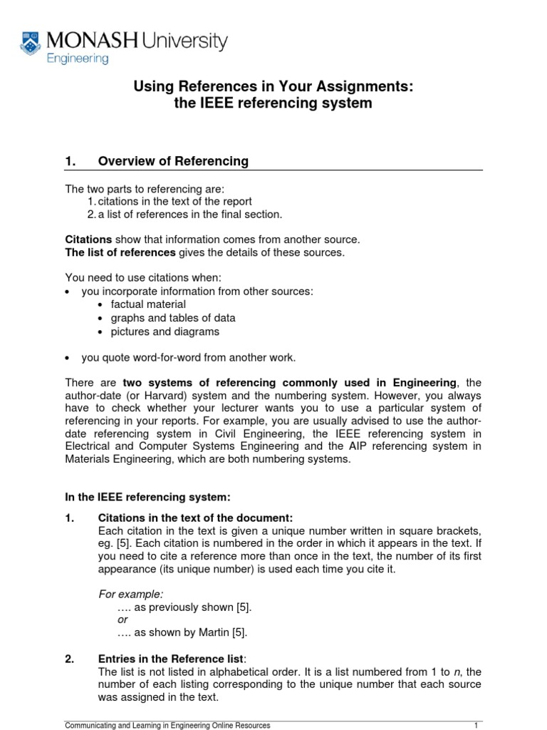 Using Ieee Reference System | Citation | Websites
