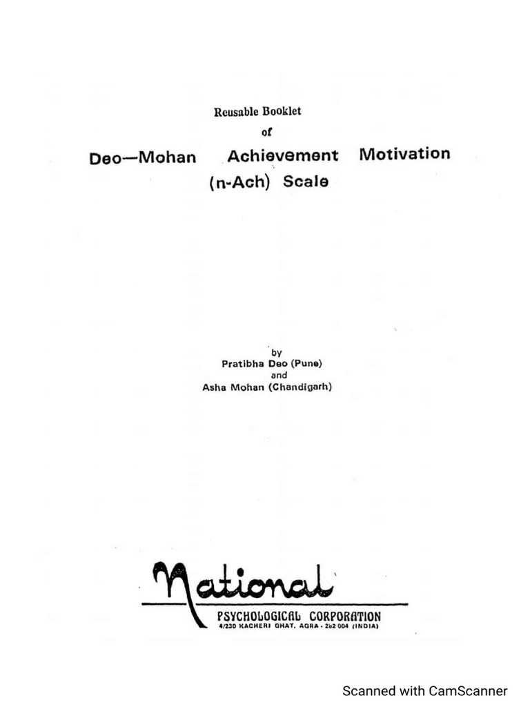Deo Mohan Achievement Test | PDF